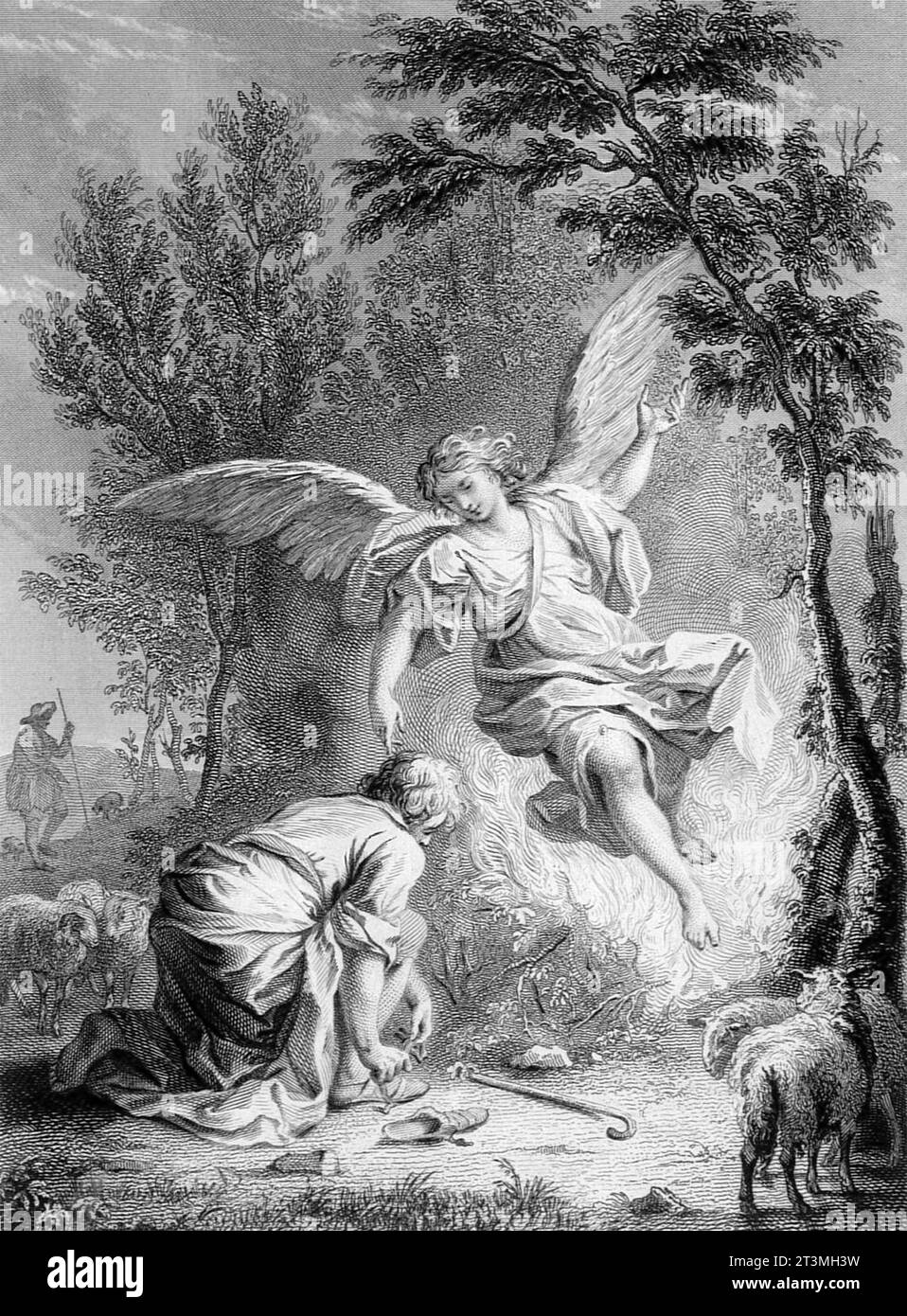 Moses and the Burning Bush, print, Germany 1830s Stock Photo - Alamy