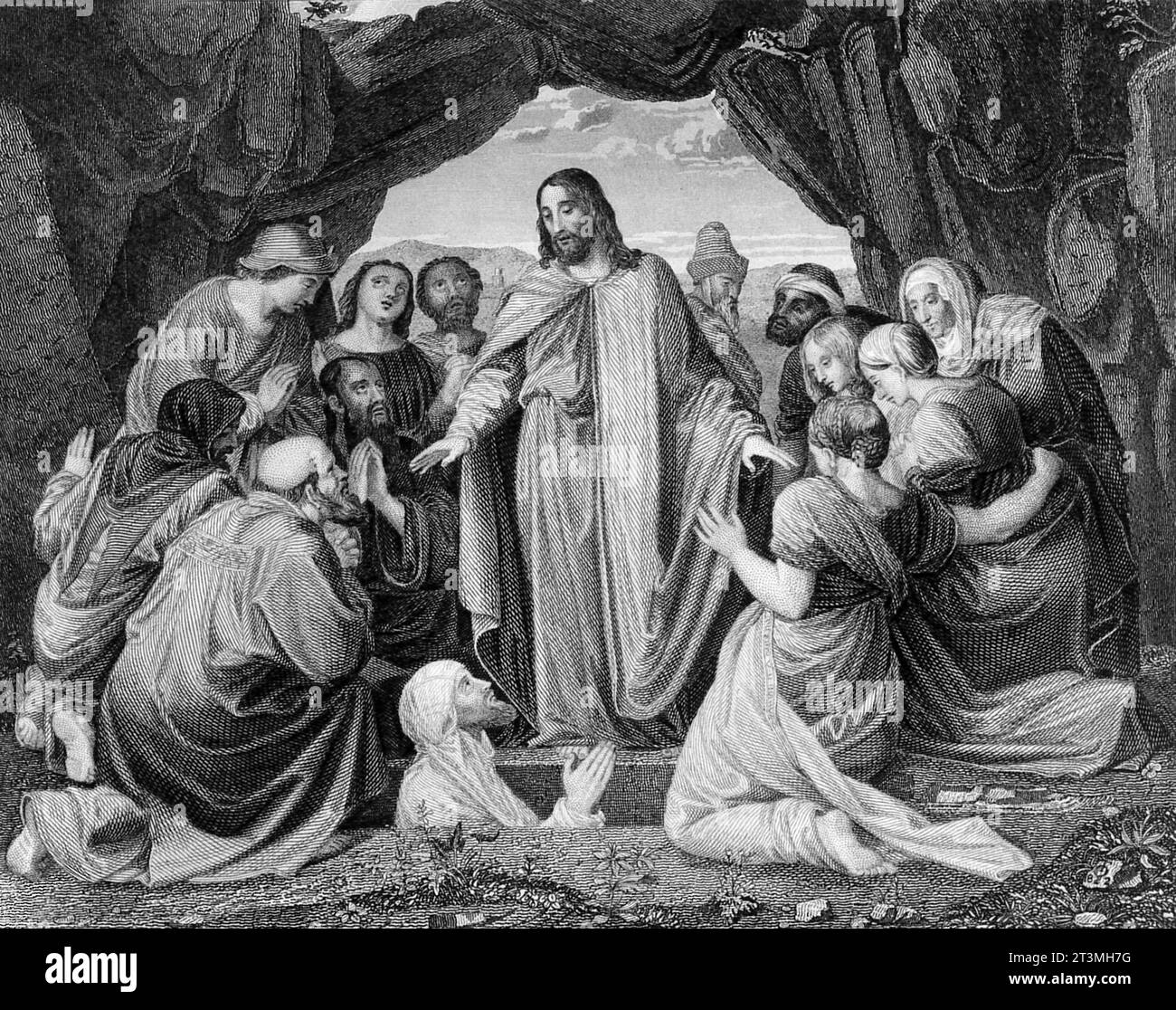 The Raising of Lazarus, print, Germany 1830s Stock Photo - Alamy