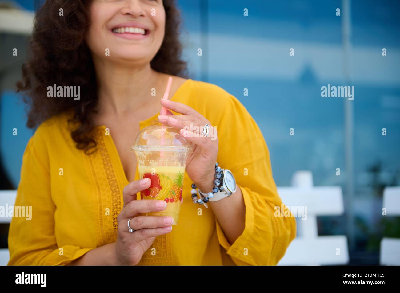 Taking a sip of juice hi-res stock photography and images - Alamy