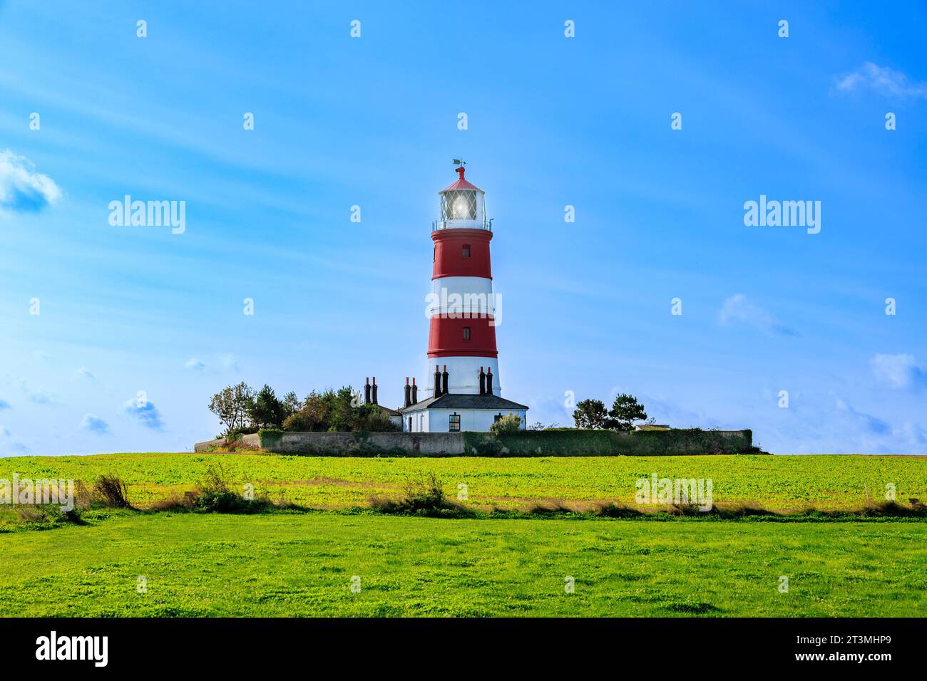 Happisburgh lighthouse, Norfolk is a local landmark, the oldest working ...