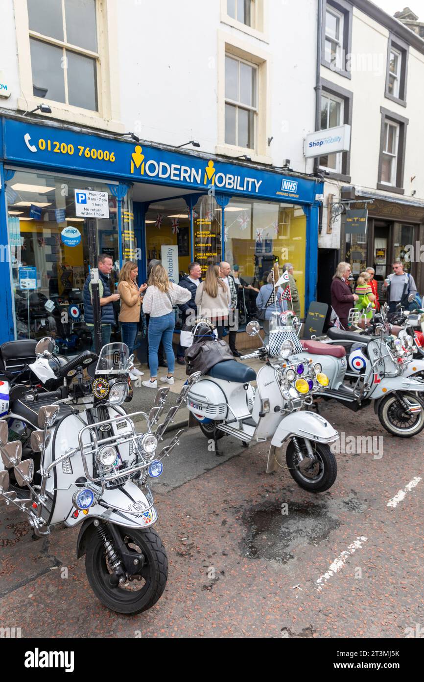 Scooter rally, the Ribble valley scooter club meet up in Clitheroe ...