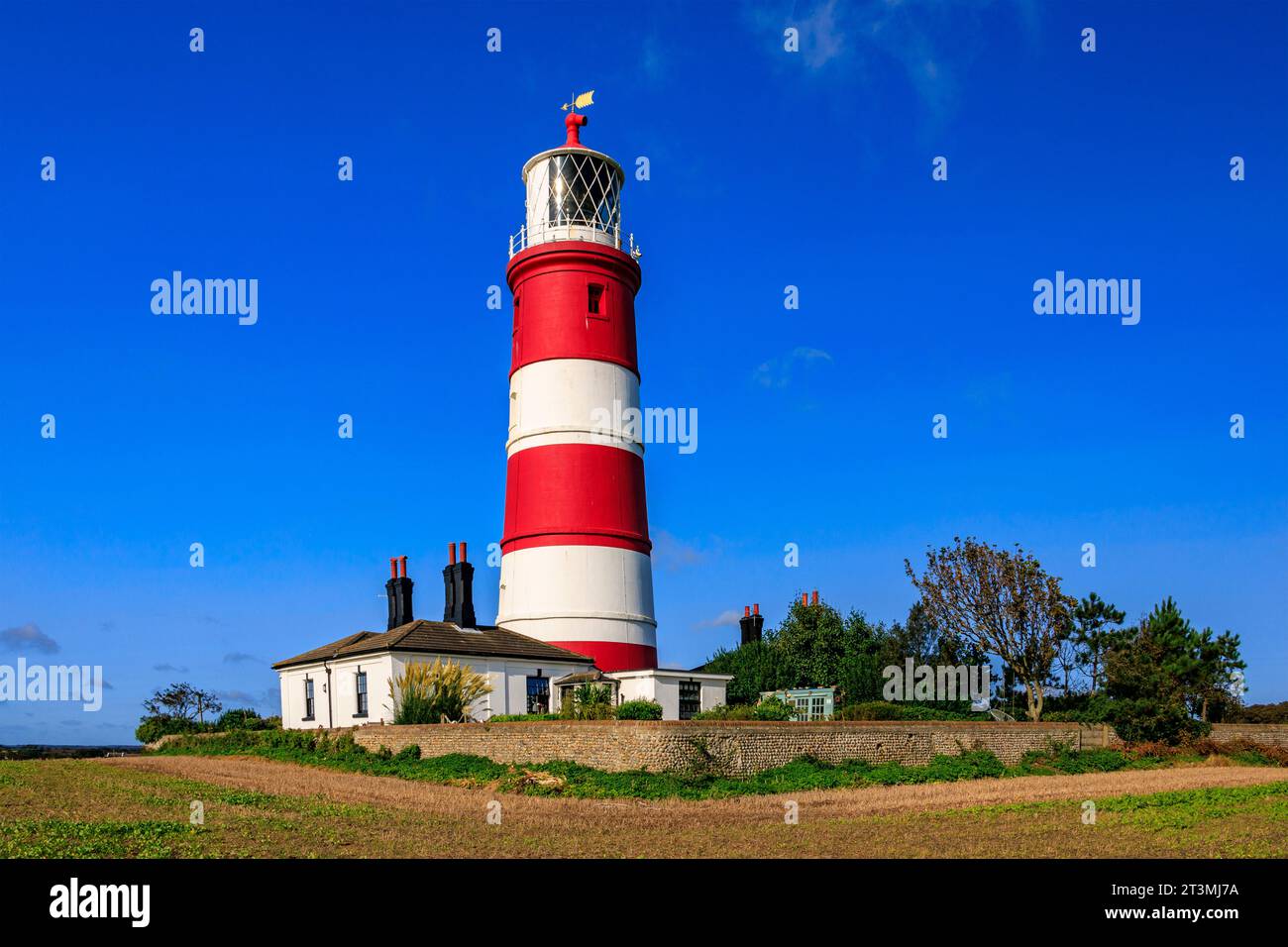 Happisburgh lighthouse, Norfolk is a local landmark, the oldest working ...