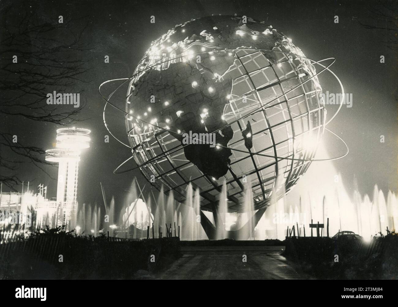 Unisphere, artistic metal globe representation of planet Earth with ...