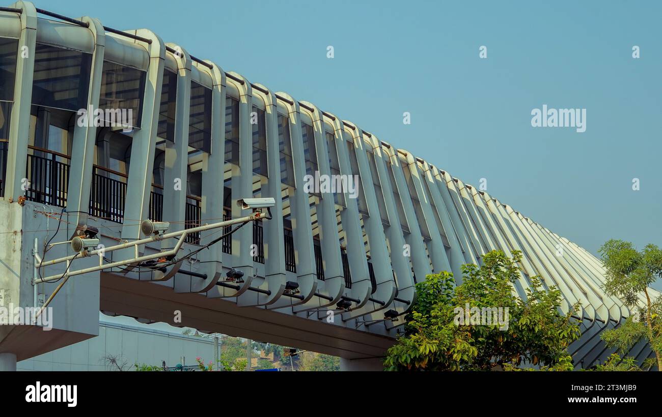 The Semarang City Crossing Bridge has CCTV installed at its corners, as ...