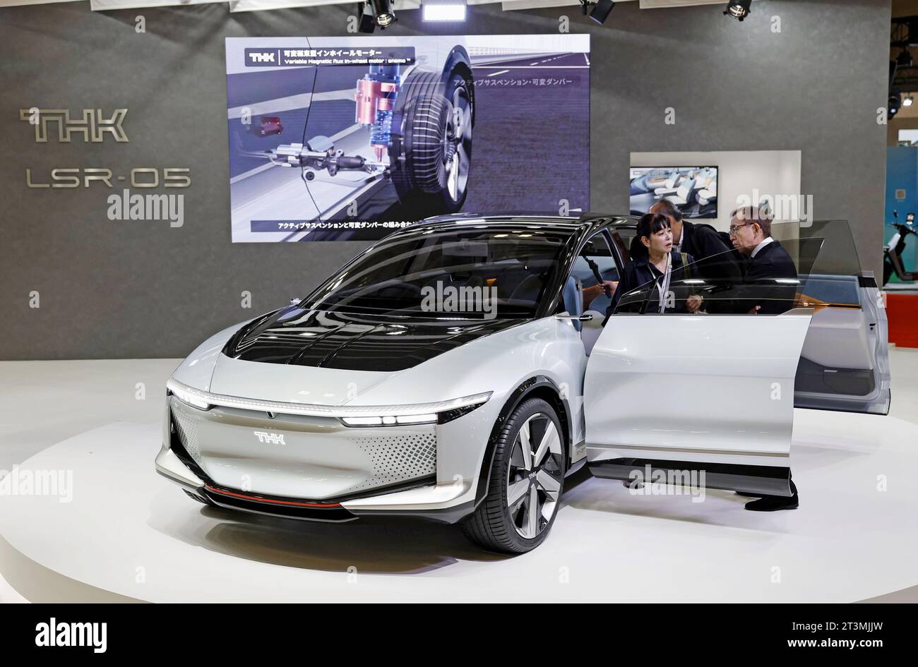 Industrial machinery component maker THK Co. displays a prototype of an ...