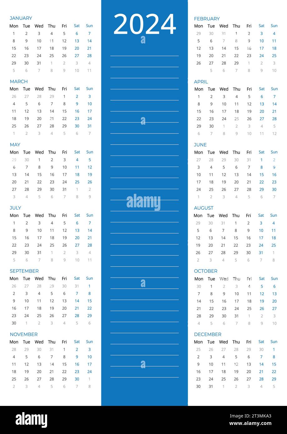 Calendar Template Monday