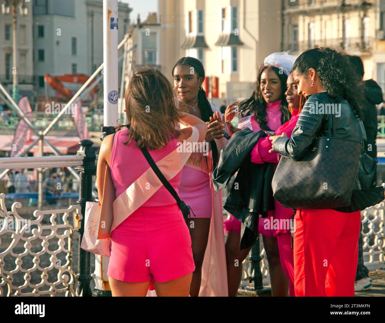 A hen party in on the seafront at Brighton Stock Photo - Alamy
