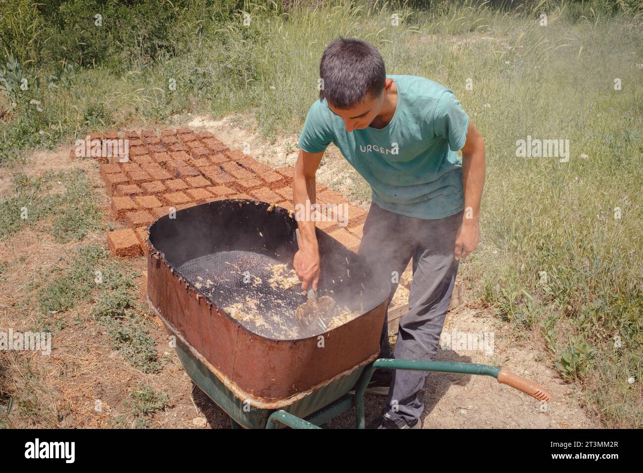Isparta, Turkey - June 6, 2022: all stages of rose oil distillation ...