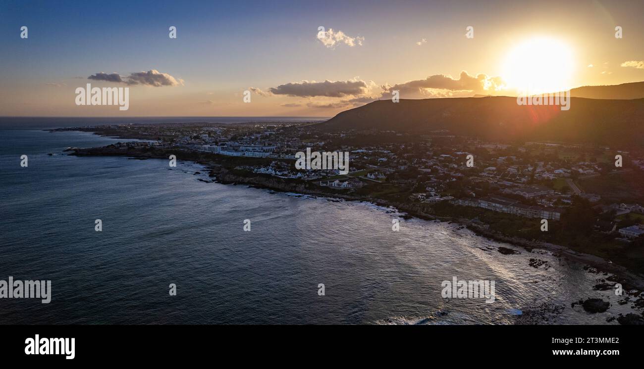 Aerial view of Hermanus coast, in Western Cape, South Africa Stock ...
