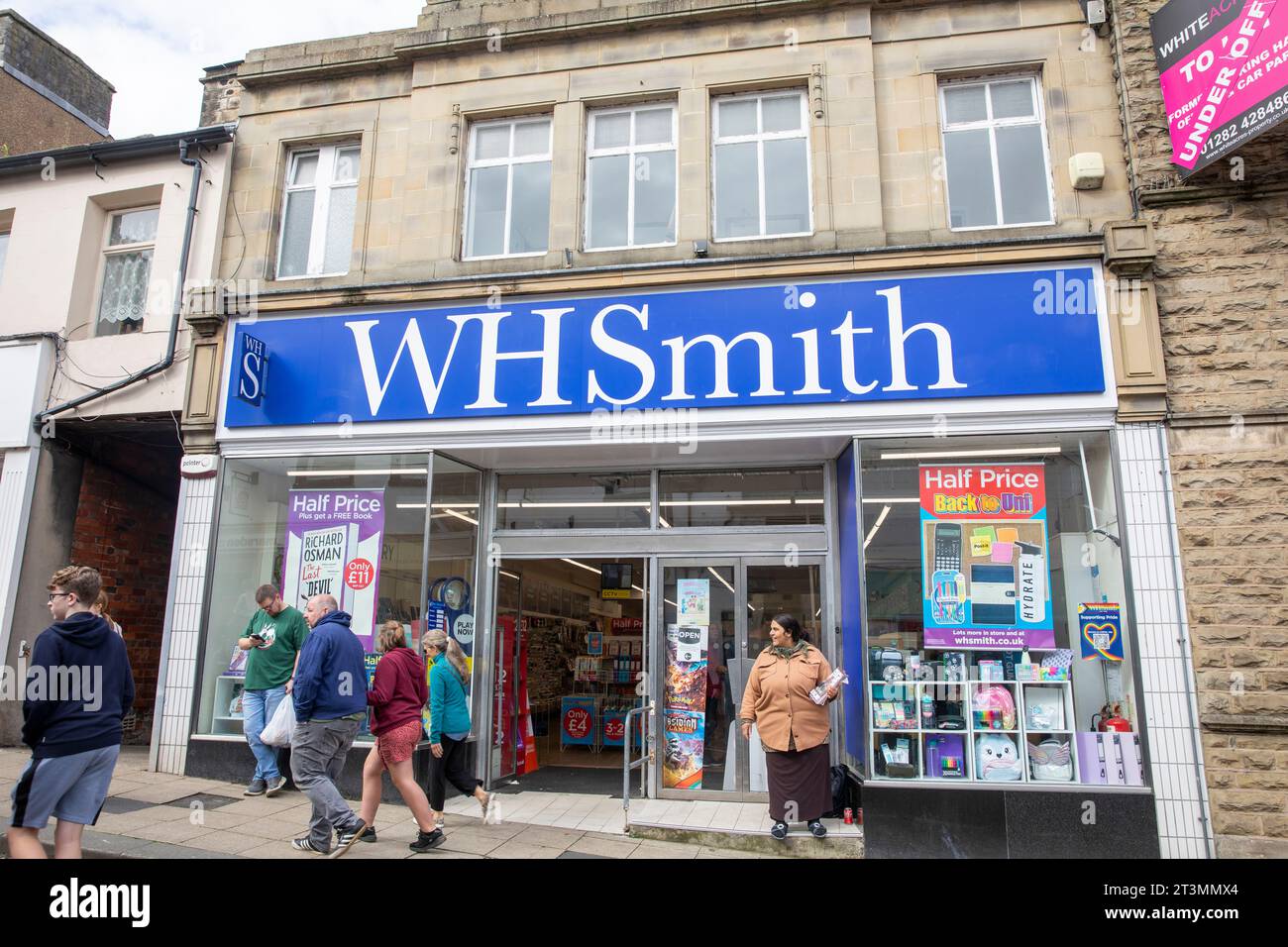 W H Smith store in castle street Clitheroe town centre, selling books ...