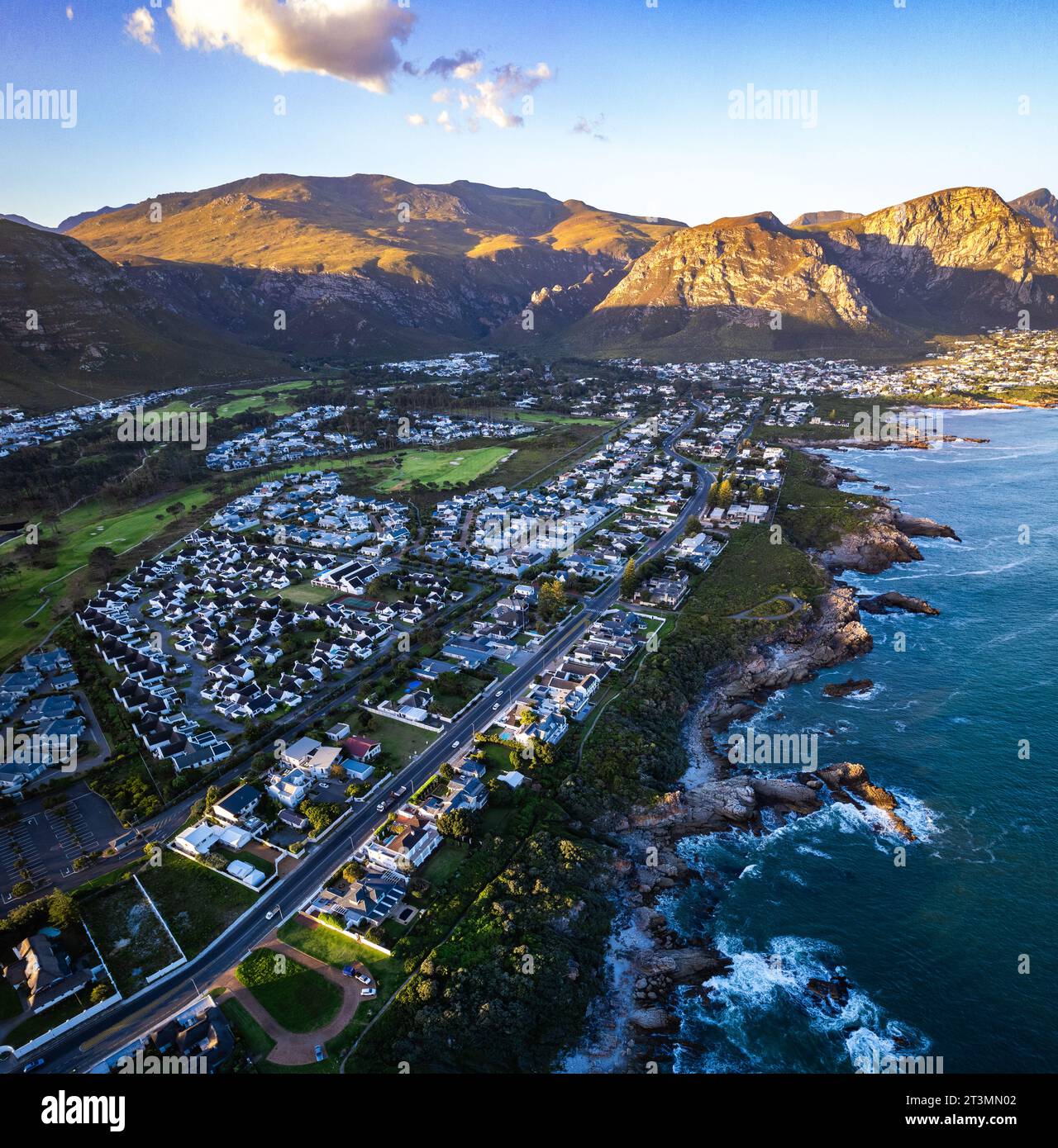 Aerial view of Hermanus coast, in Western Cape, South Africa Stock ...