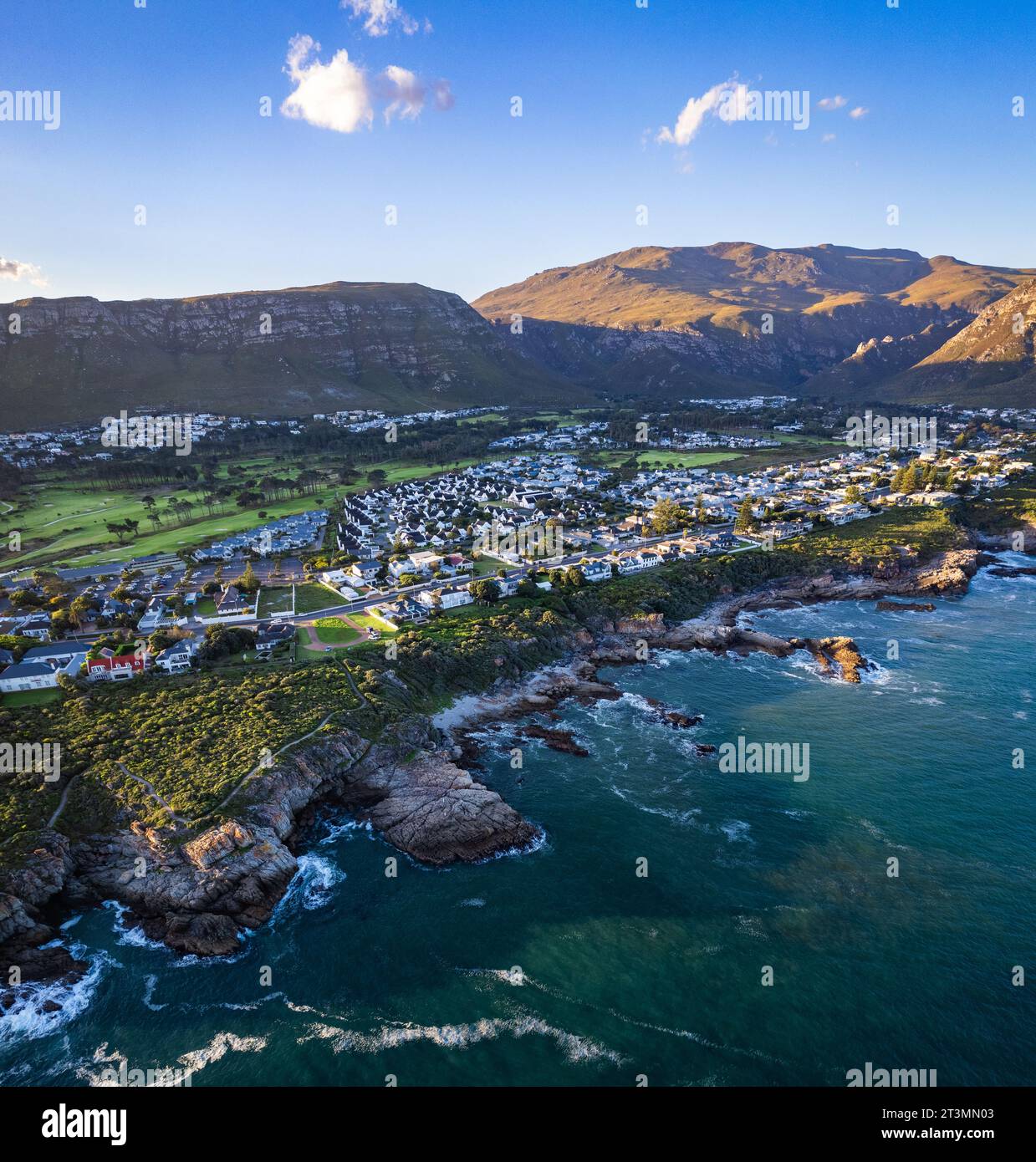Aerial view of Hermanus coast, in Western Cape, South Africa Stock ...