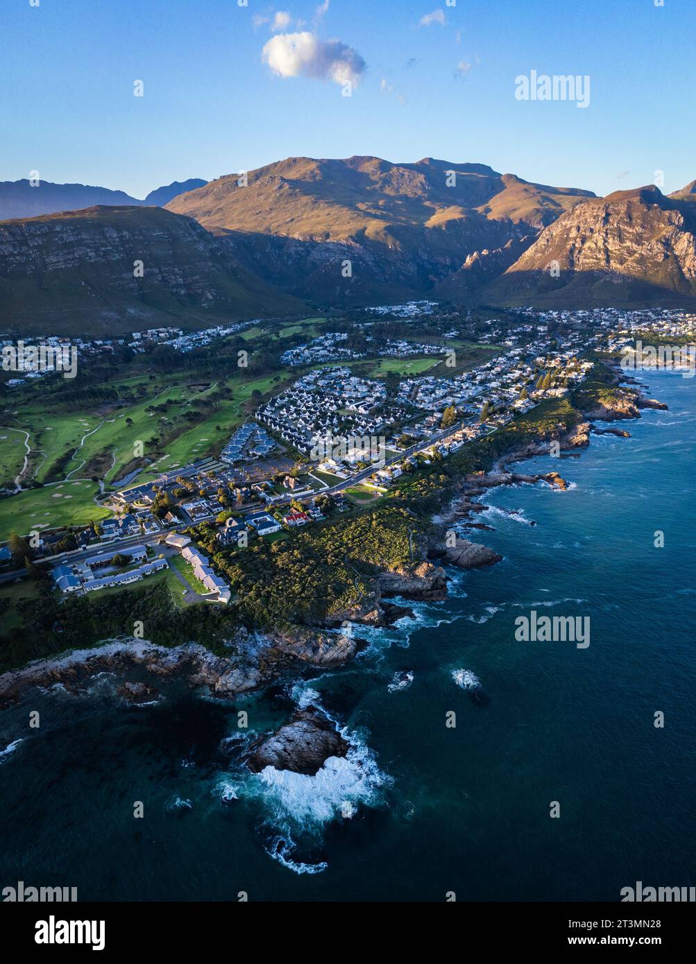 Aerial view of Hermanus coast, in Western Cape, South Africa Stock ...