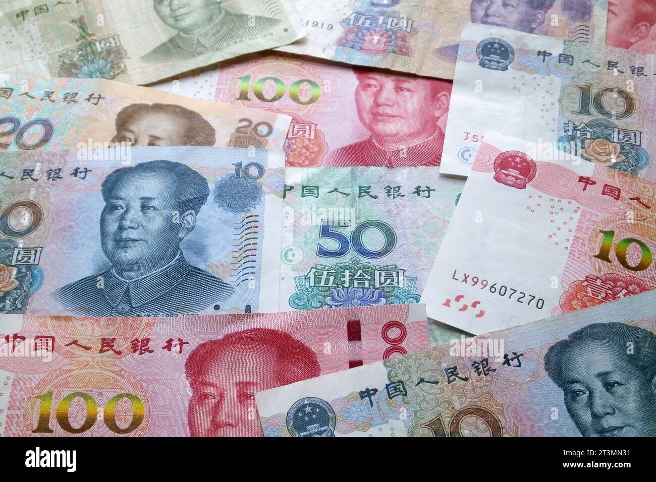 Stack of Chinese yuan banknotes as background Stock Photo - Alamy