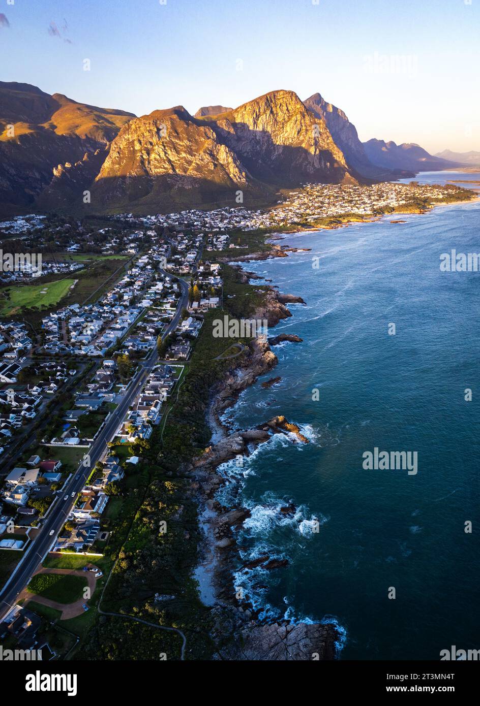 Aerial view of Hermanus coast, in Western Cape, South Africa Stock ...