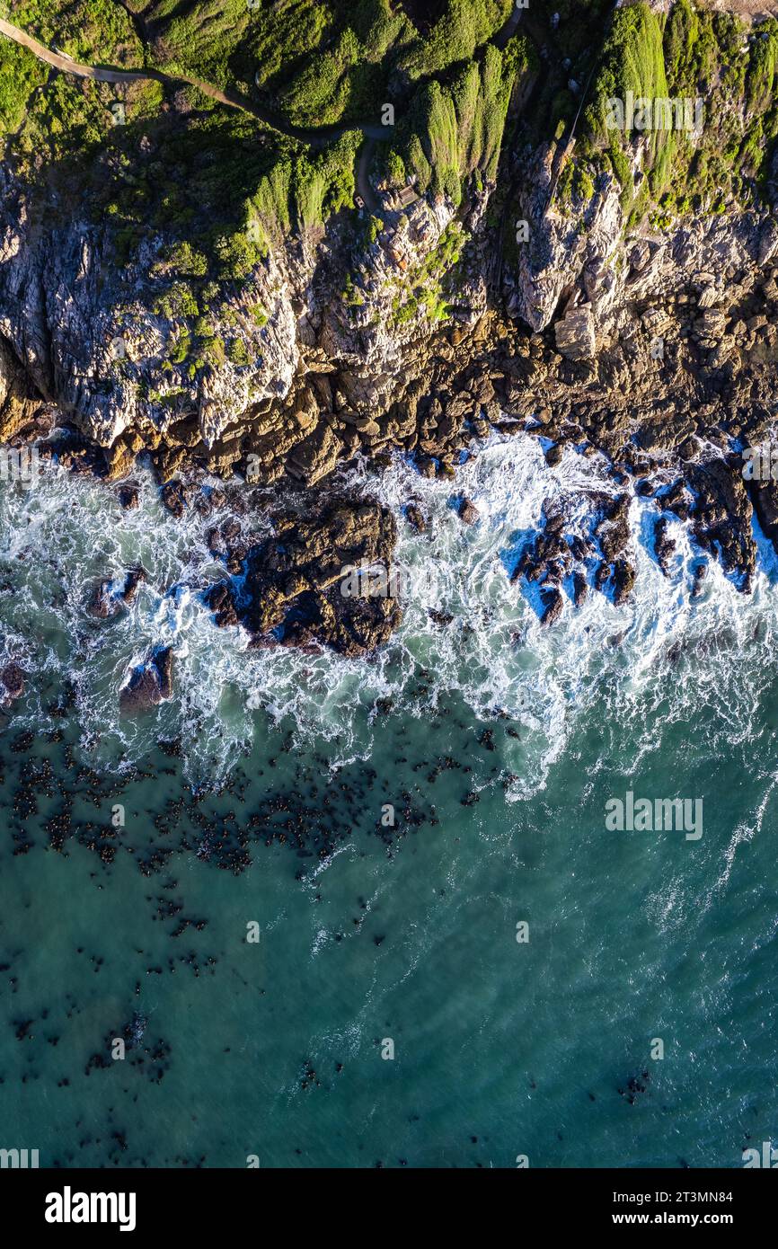 Aerial view of Hermanus coast, in Western Cape, South Africa Stock ...