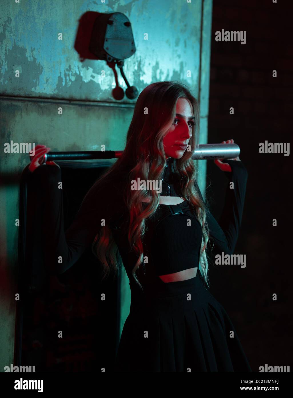 Female Portrait with Baseball Bat Stock Photo - Alamy