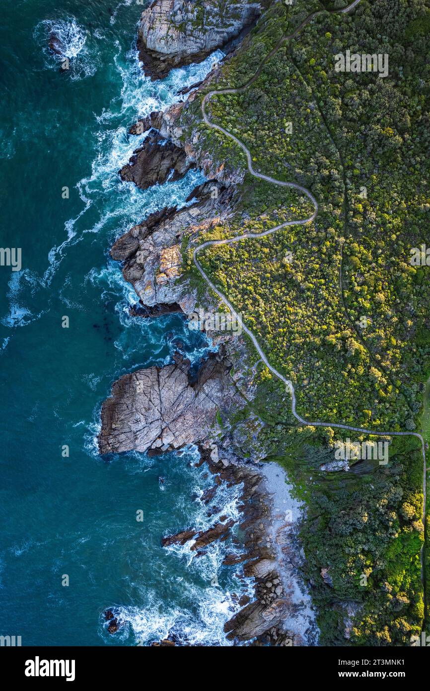 Aerial view of Hermanus coast, in Western Cape, South Africa Stock ...