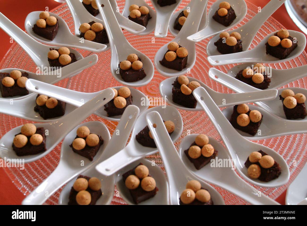 Italian food, the traditional Piedmont dessert Bonet in a finger food ...