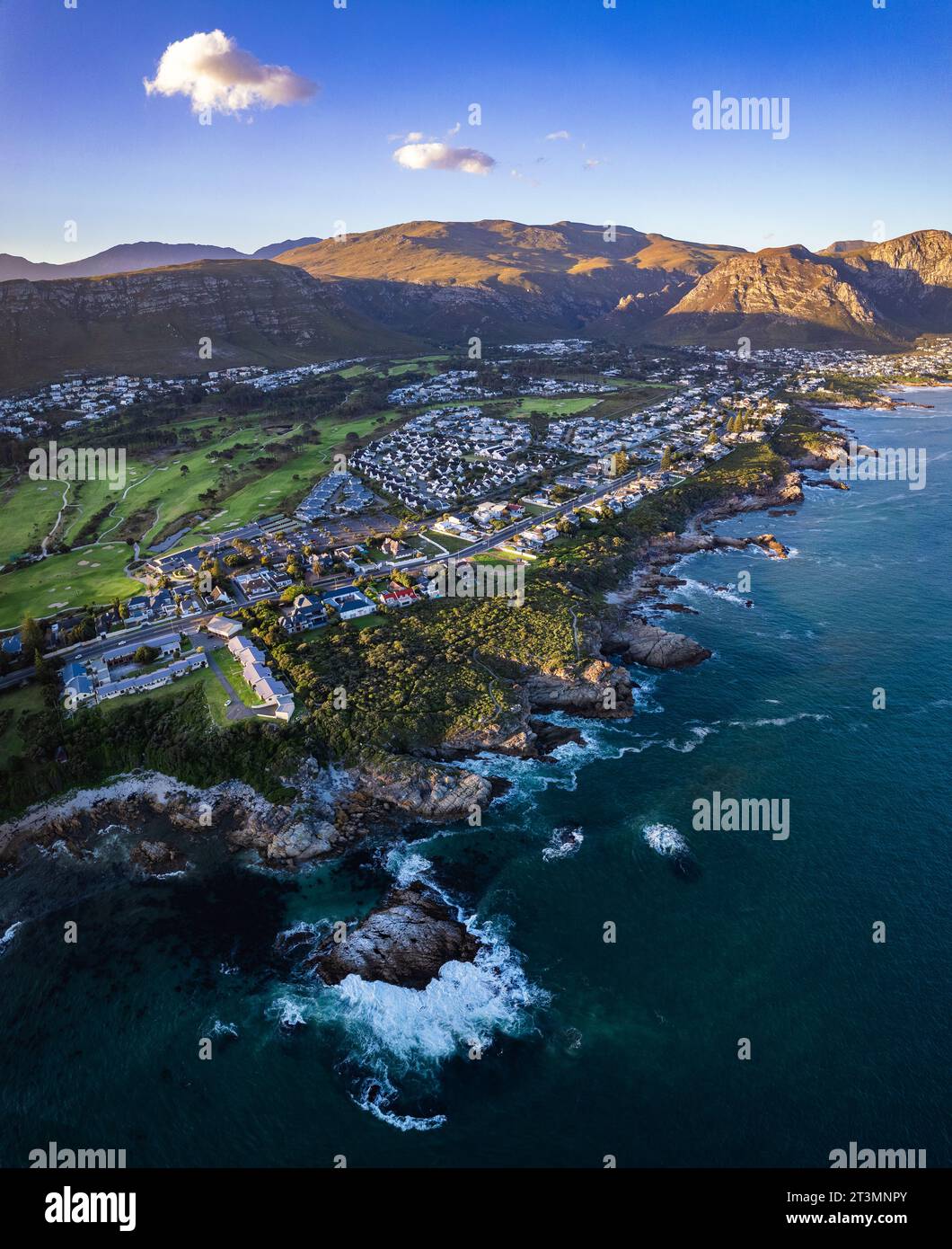 Aerial view of Hermanus coast, in Western Cape, South Africa Stock ...