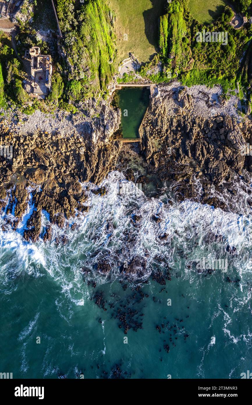 Aerial view of Hermanus coast, in Western Cape, South Africa Stock ...