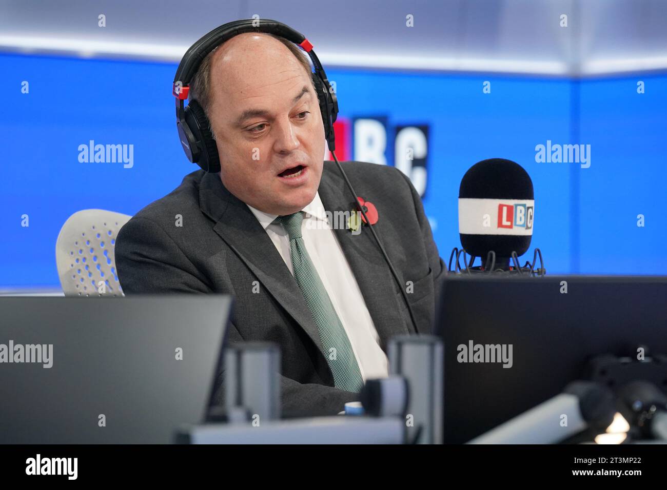 Former defence minister Ben Wallace appears as a guest presenter on LBC ...