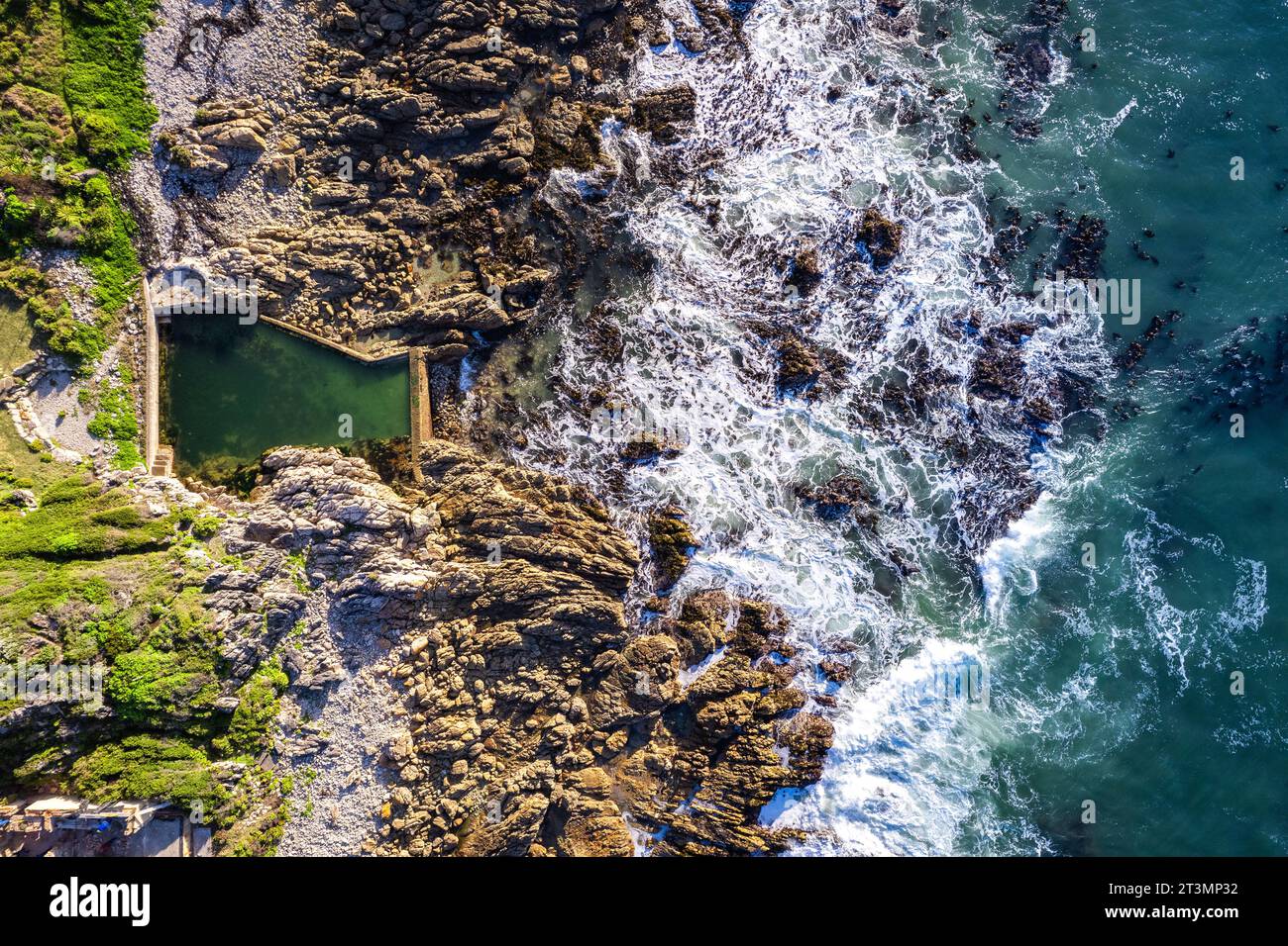 Aerial view of Hermanus coast, in Western Cape, South Africa Stock ...