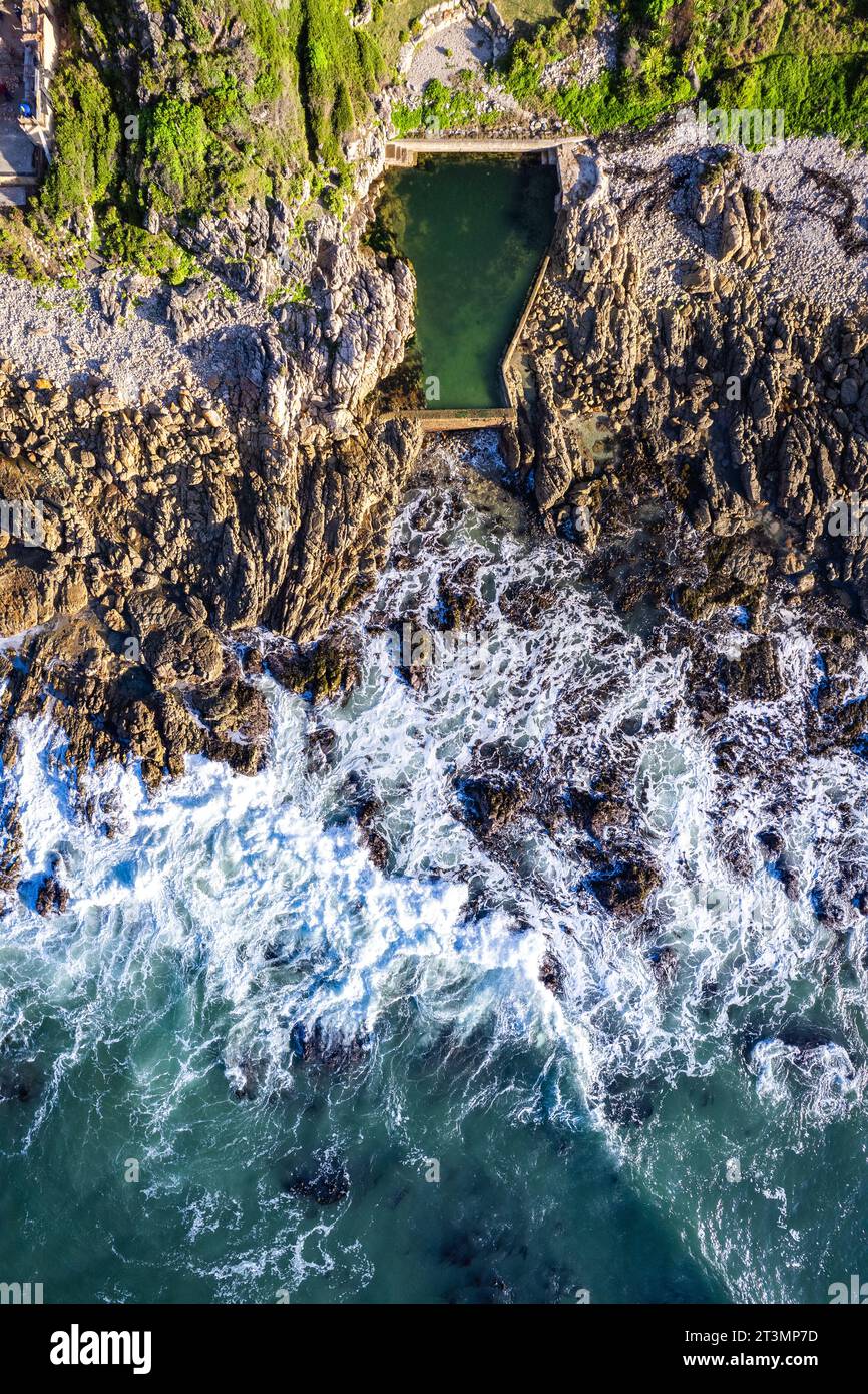 Aerial view of Hermanus coast, in Western Cape, South Africa Stock ...