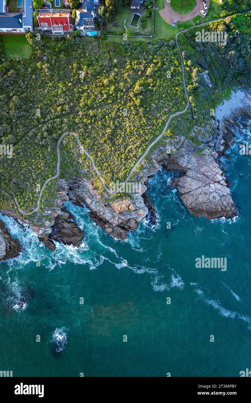 Aerial view of Hermanus coast, in Western Cape, South Africa Stock ...