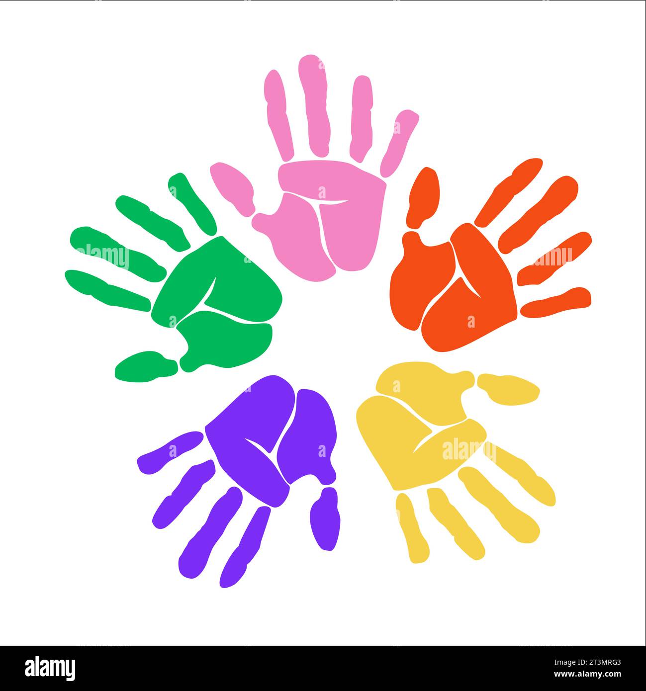 Handprint logo. Palm silhouette. Print hand with five fingers Stock ...