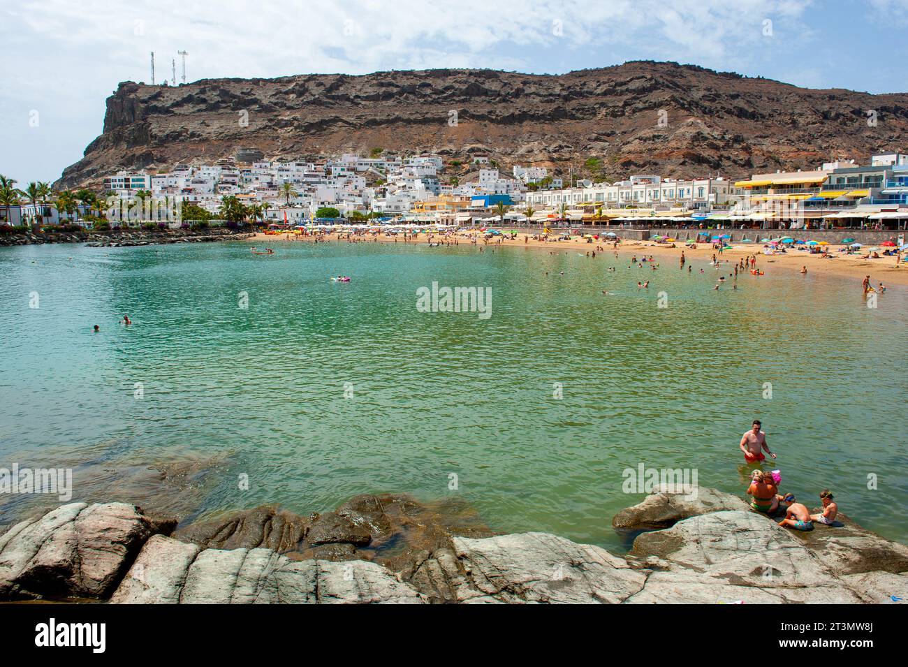 GRAN CANARIA, SPAIN - JUL 31, 2023: The beach of Playa de Mogan on ...