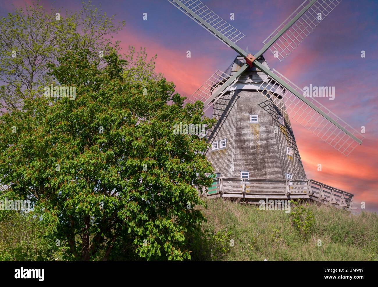 old windmill in the countryside Stock Photo - Alamy