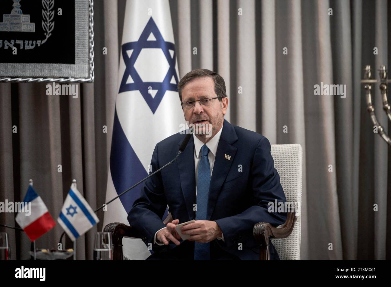 Tel Aviv, Israel. 24th Oct, 2023. Interview between the French ...