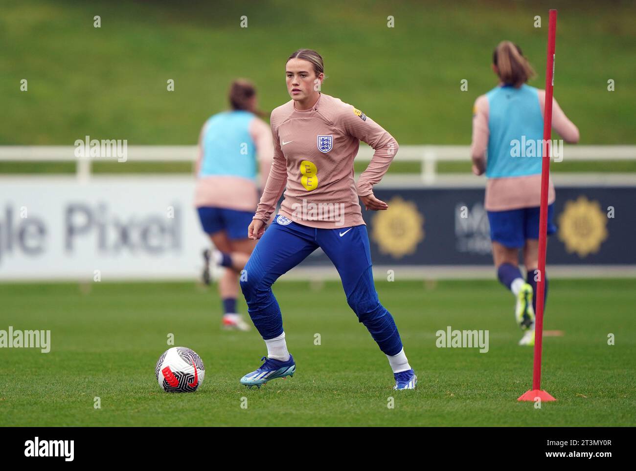 England's Grace Clinton during a training session at St. George's Park ...