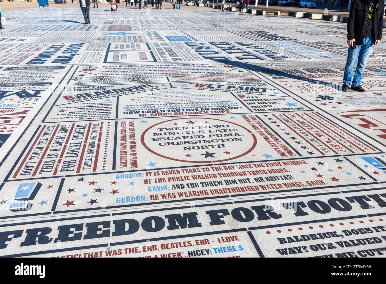 The Comedy Carpet on Blackpool's promenade Stock Photo - Alamy