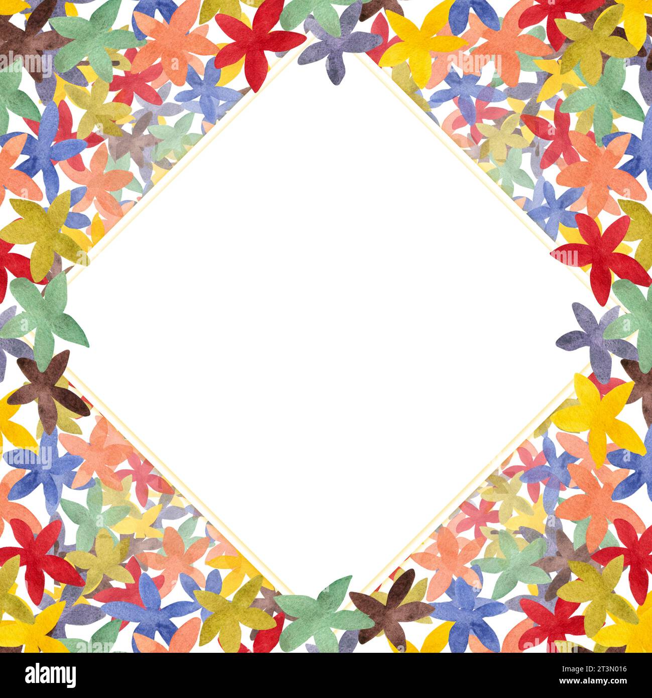Square frame, postcard, invitation made of abstract multicolored ...