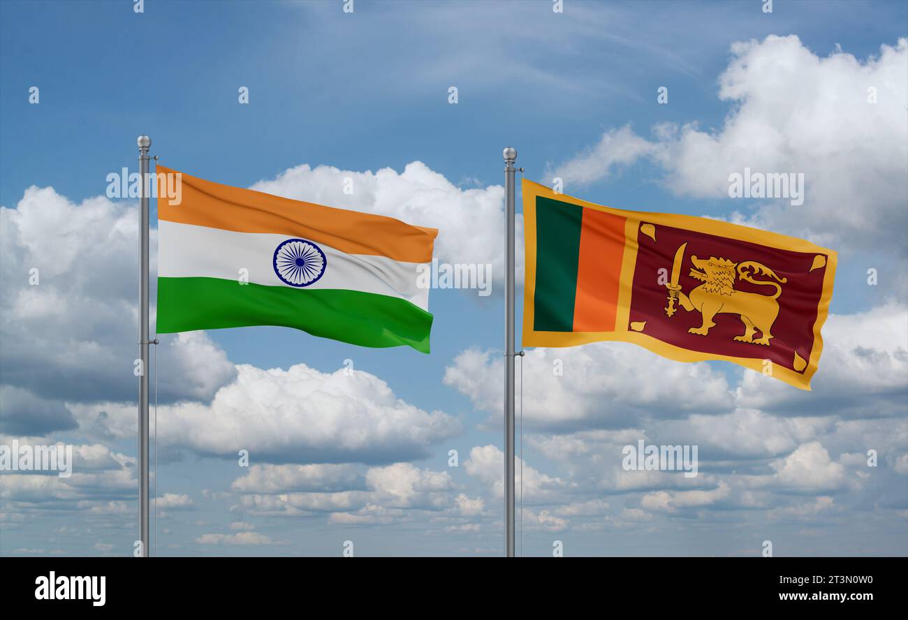 India sri lanka flag hi-res stock photography and images - Alamy
