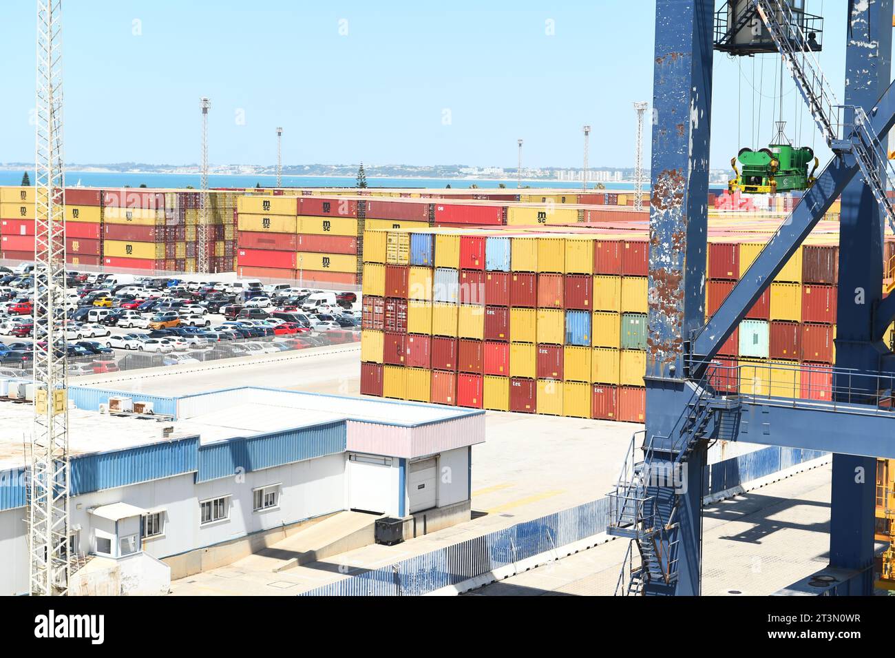 Shipping containers stored dockside in Cadiz Spain 03 August 2023 Stock ...