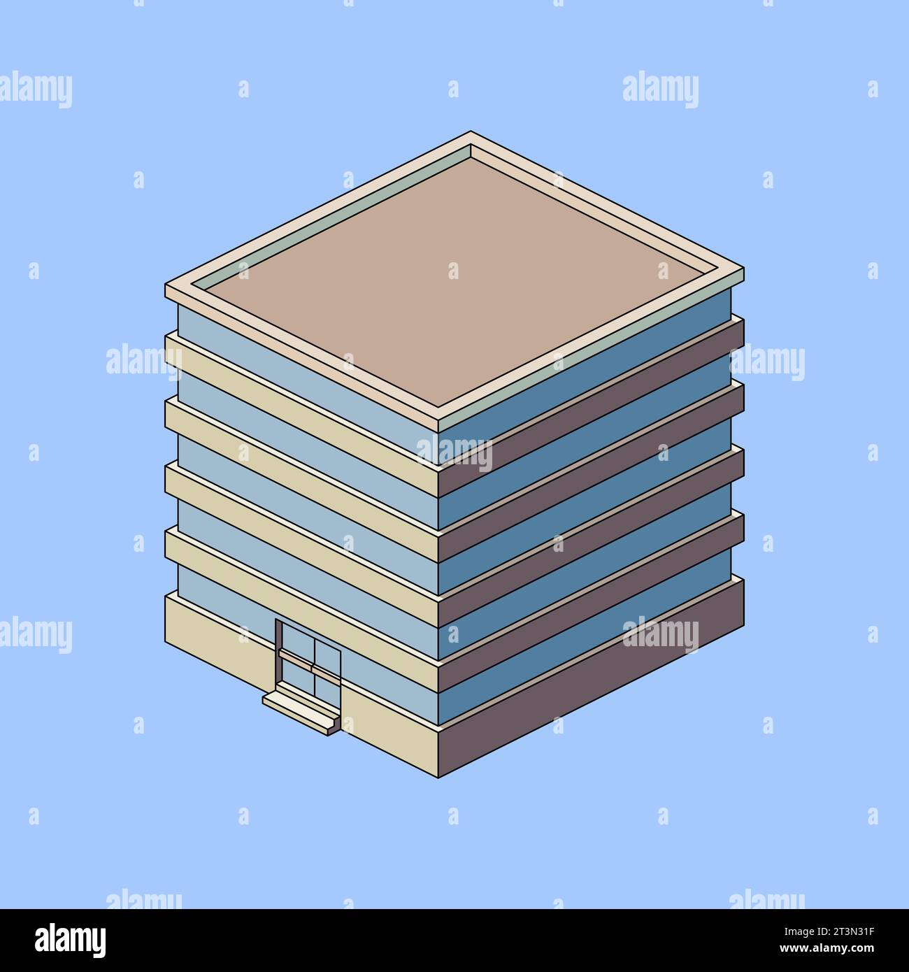 Isometric building of a business center building, vector illustration ...