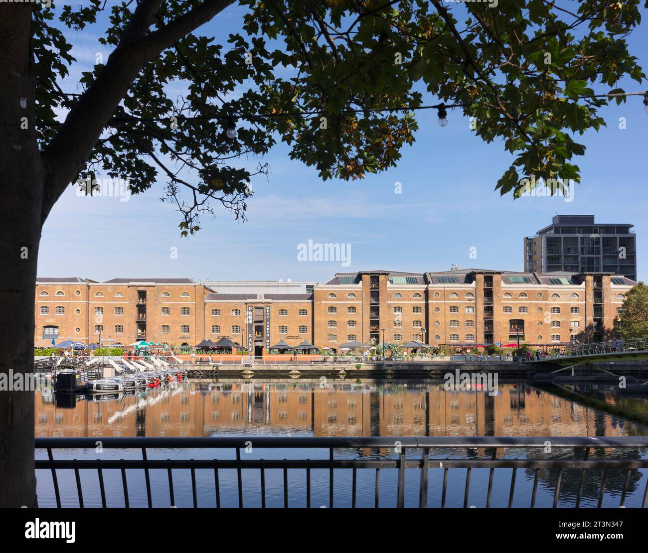 Shops and restaurants at North Quay, opposite Canary Wharf financial ...
