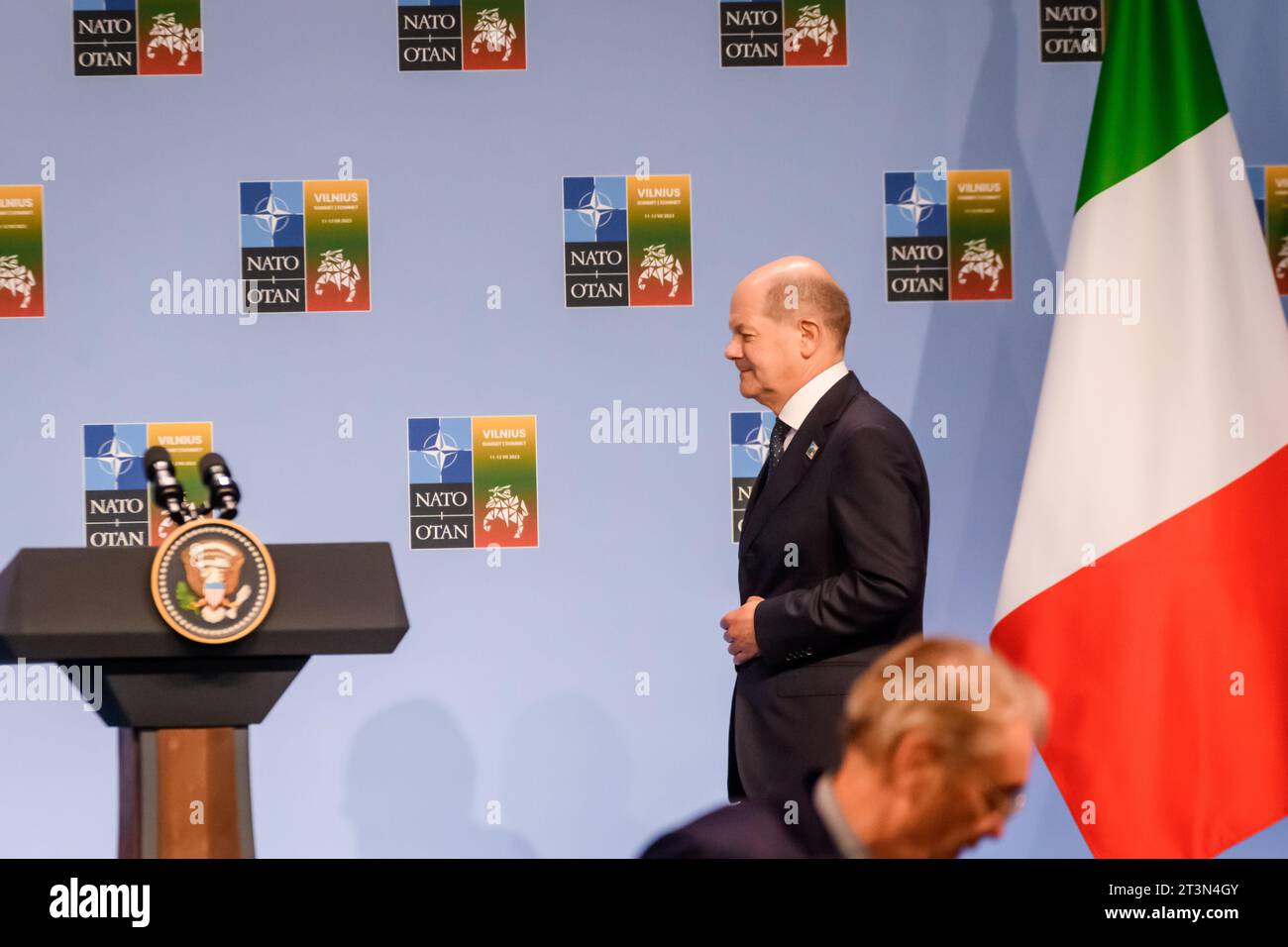 VILNIUS, LITHUANIA. 12th July 2023. G7 leaders event to announce a Joint Declaration of Support ...