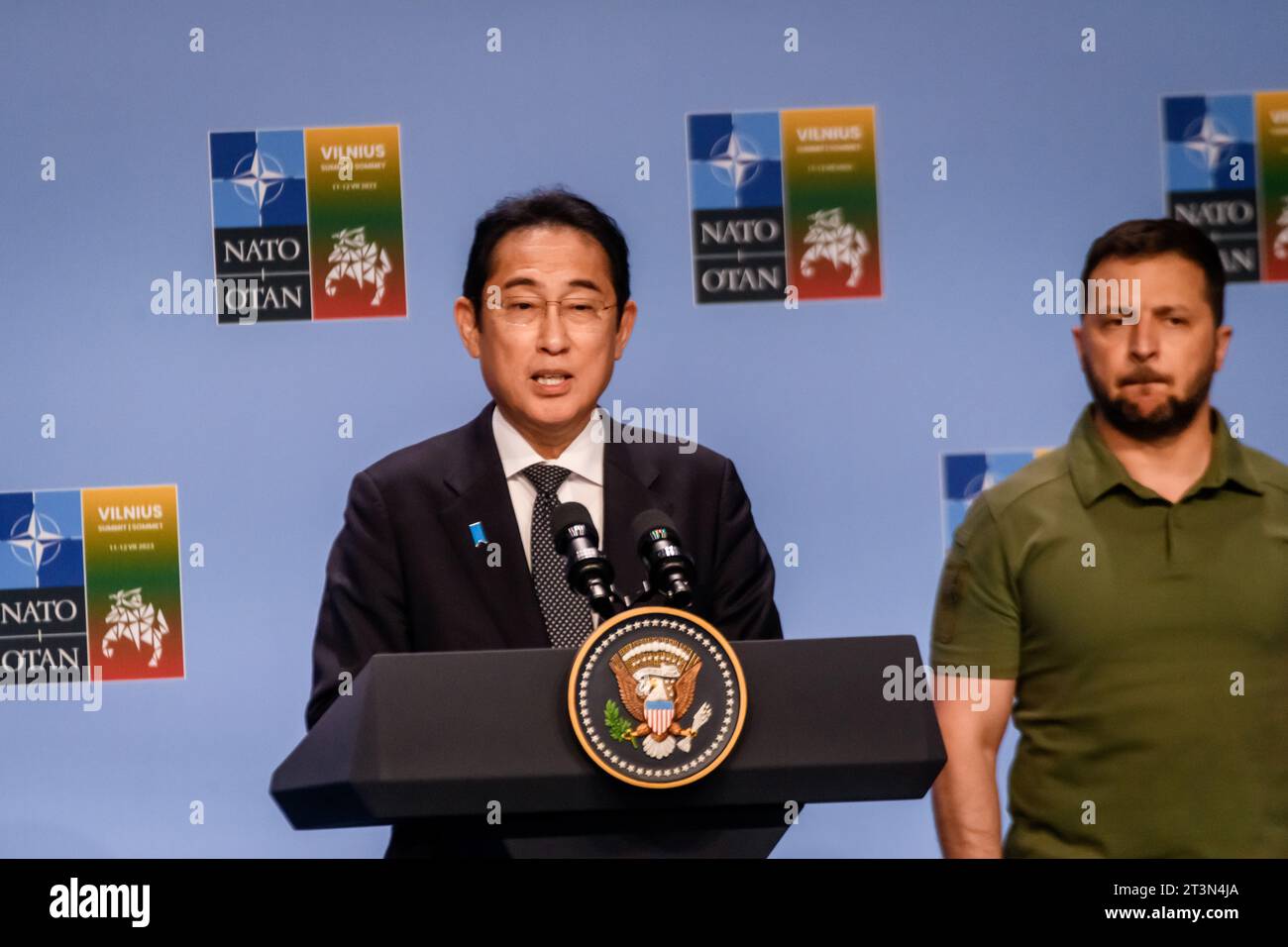 VILNIUS, LITHUANIA. 12th July 2023. G7 leaders event to announce a Joint Declaration of Support ...