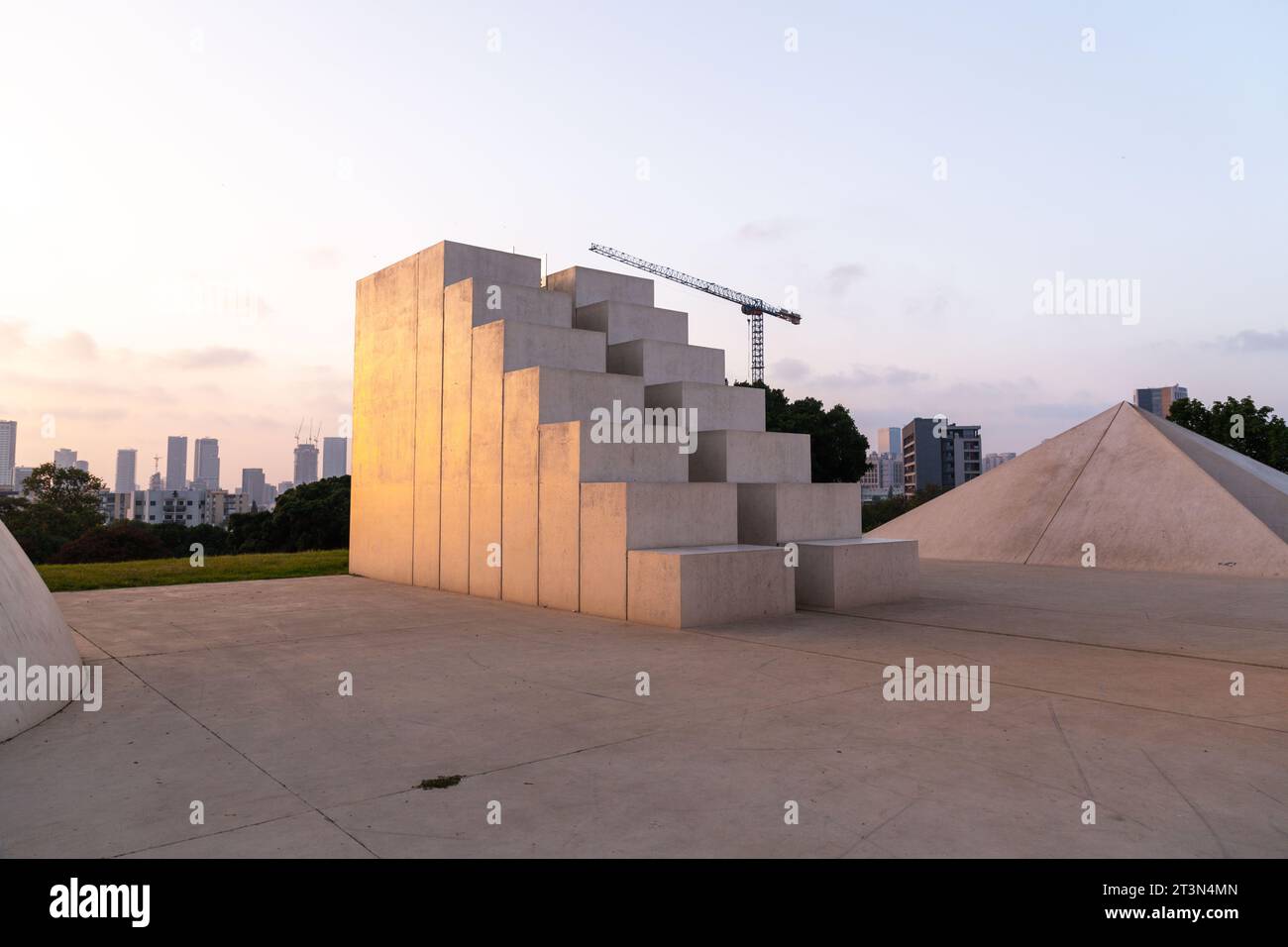Tel Aviv, Israel - OCT 24, 2023 - Edith Wolfson Park, topped by the ...