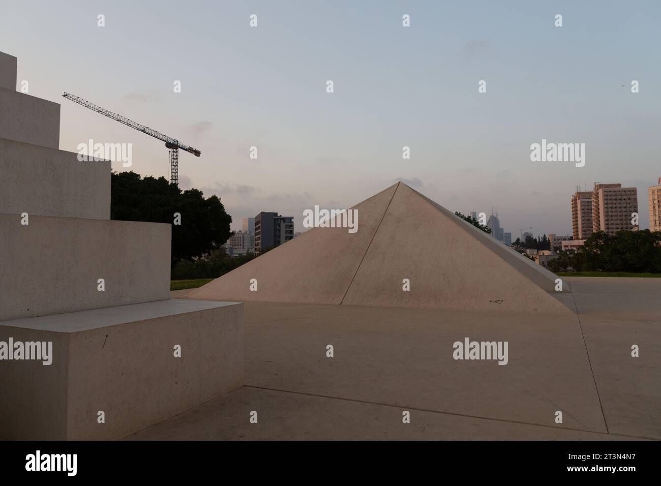 Tel Aviv, Israel - OCT 24, 2023 - Edith Wolfson Park, topped by the ...