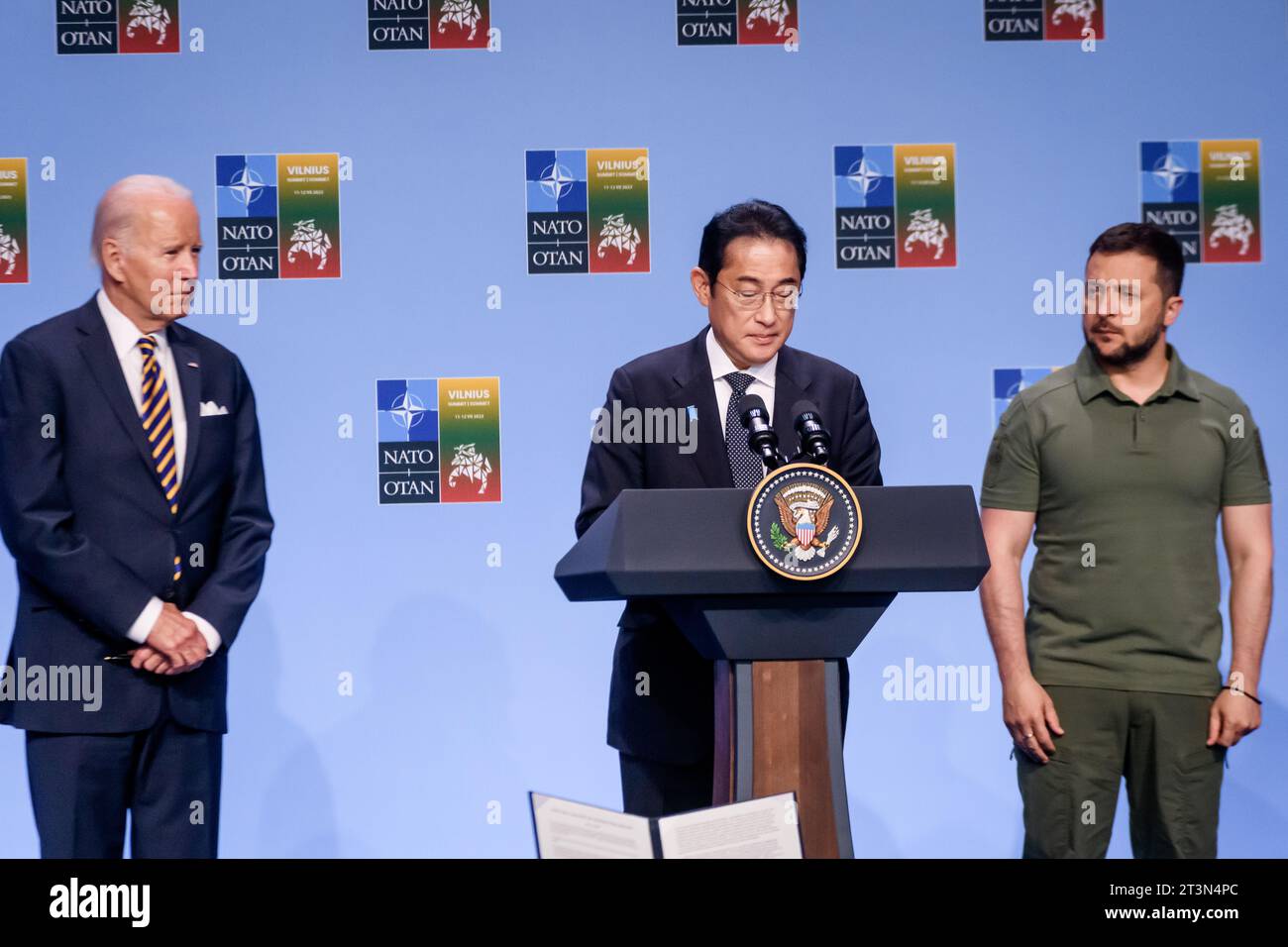 VILNIUS, LITHUANIA. 12th July 2023. G7 leaders event to announce a Joint Declaration of Support ...