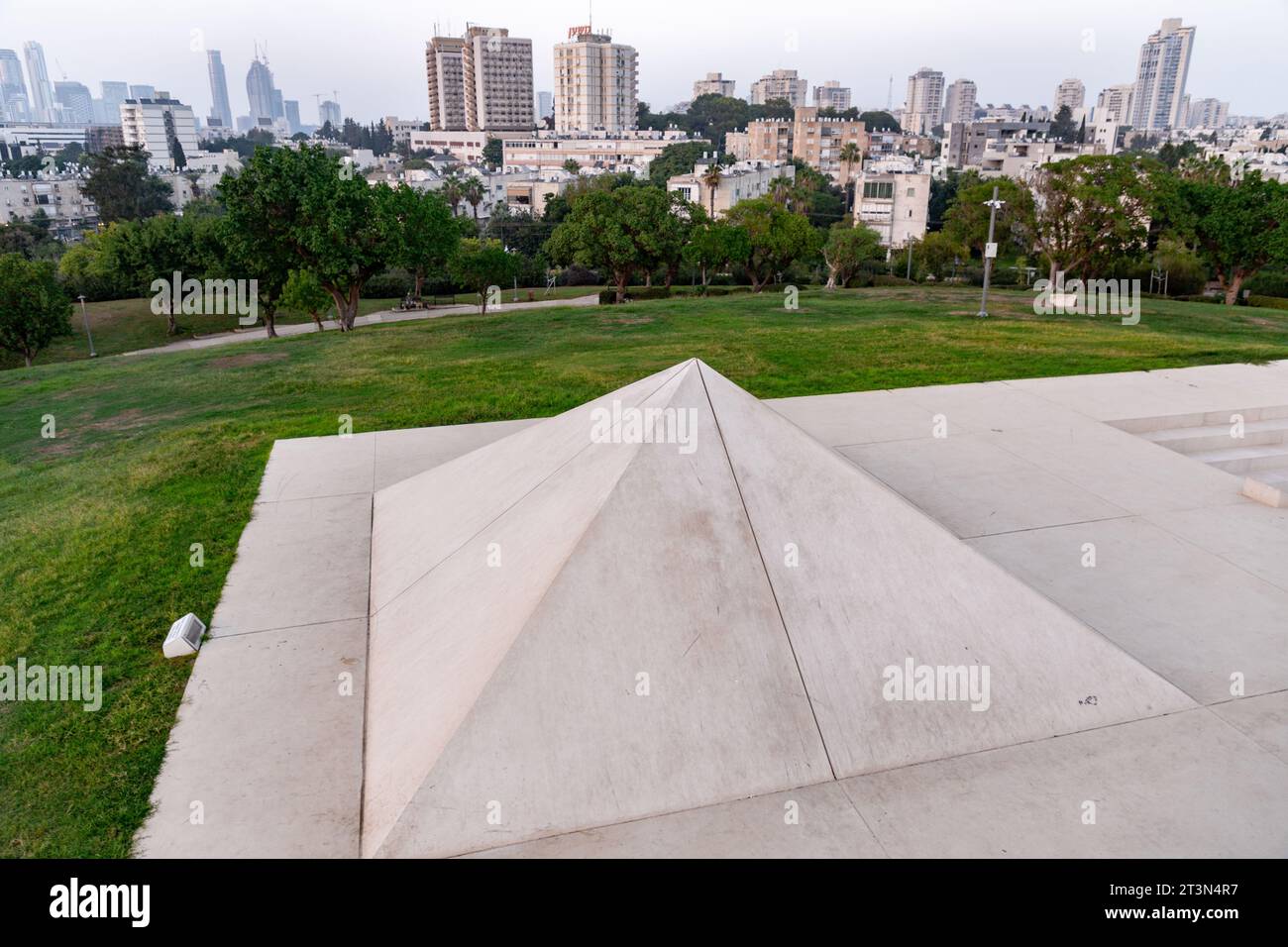 Tel Aviv, Israel - OCT 24, 2023 - Edith Wolfson Park, topped by the ...