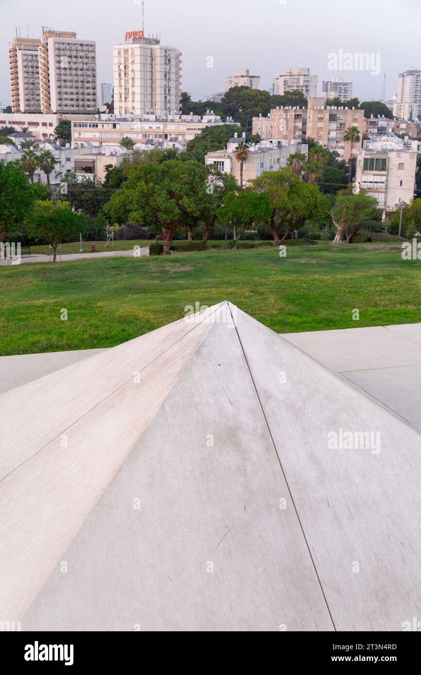 Tel Aviv, Israel - OCT 24, 2023 - Edith Wolfson Park, topped by the ...