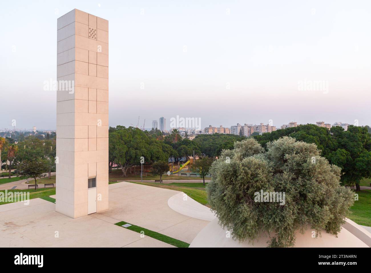 Tel Aviv, Israel - OCT 24, 2023 - Edith Wolfson Park, topped by the ...