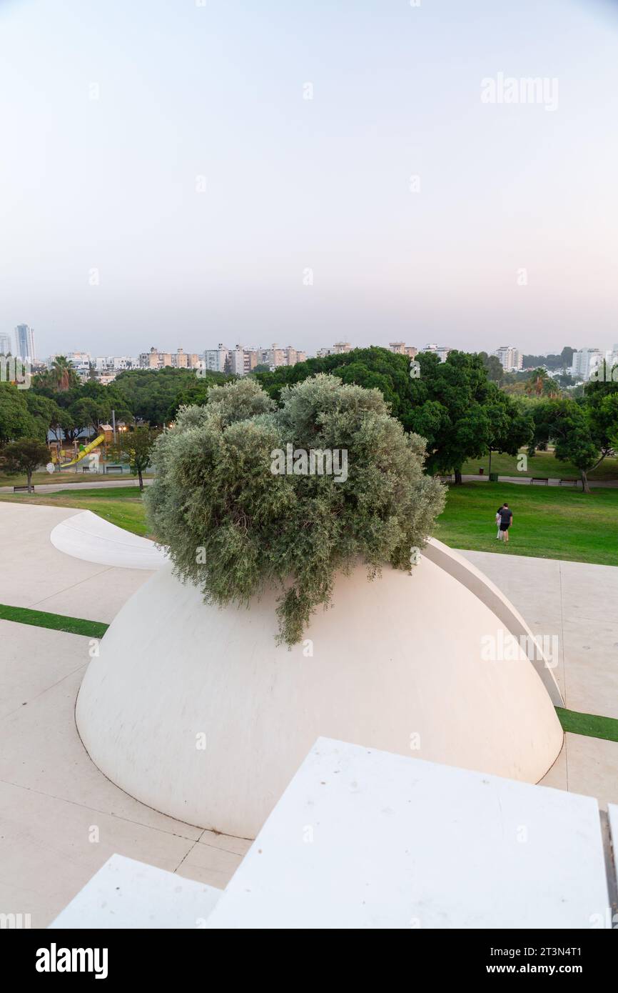 Tel Aviv, Israel - OCT 24, 2023 - Edith Wolfson Park, topped by the ...