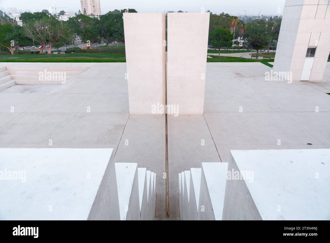 Tel Aviv, Israel - OCT 24, 2023 - Edith Wolfson Park, topped by the ...
